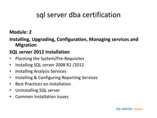 Sql server dba certification | PPTX | Databases | Computer Software and ...