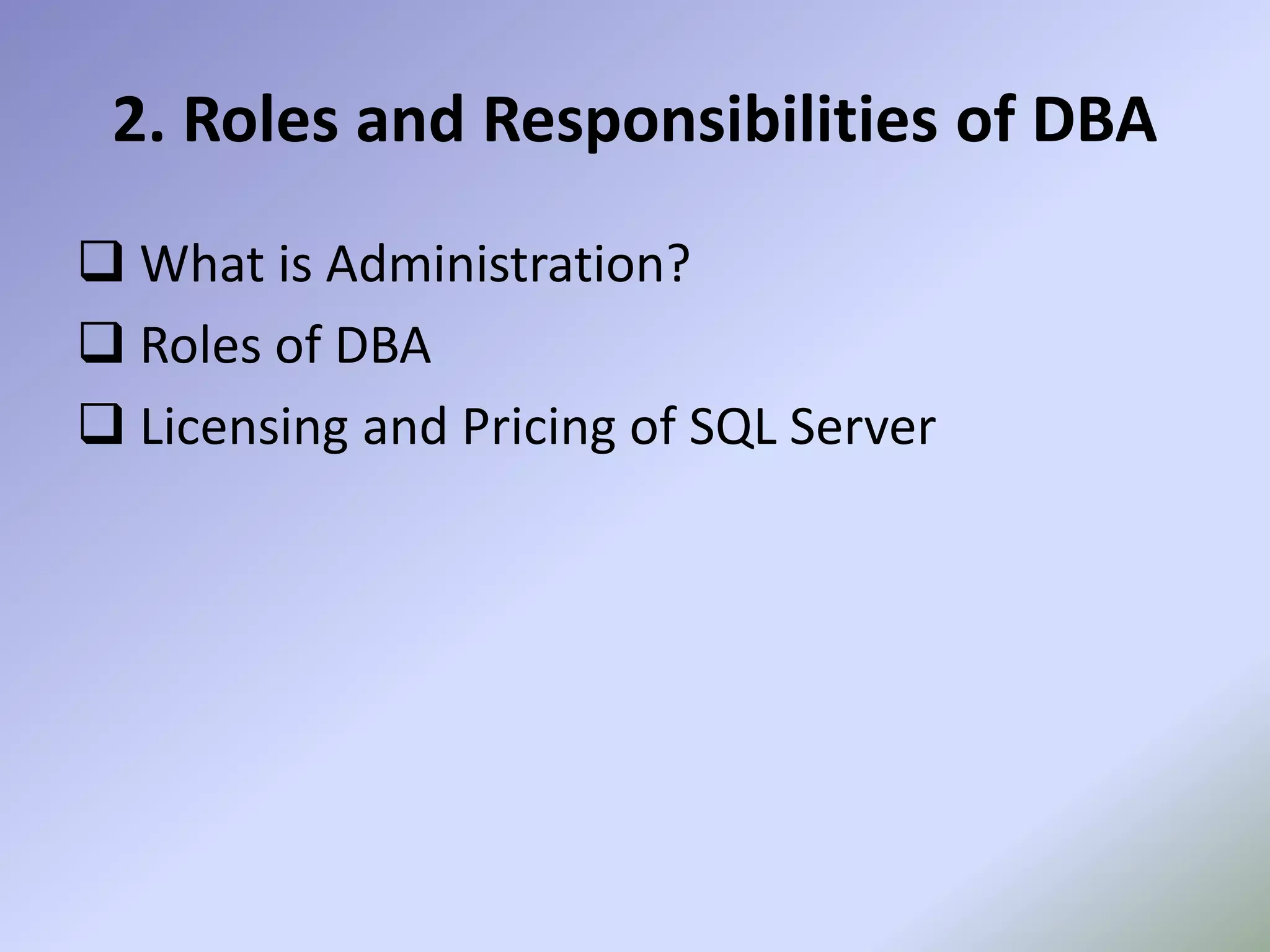 Sql Server Dba Online Training Pptx Databases Computer Software And Applications