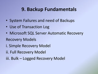 Sql server dba online training | PPTX | Databases | Computer Software and Applications