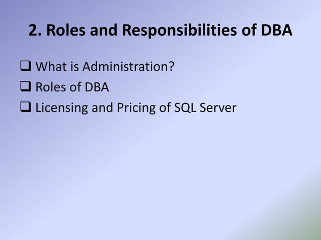 Sql Server Dba Online Training Pptx Databases Computer Software