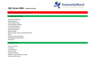 Trainmesfottech - Sql Server DBA Training Course Content | PPT