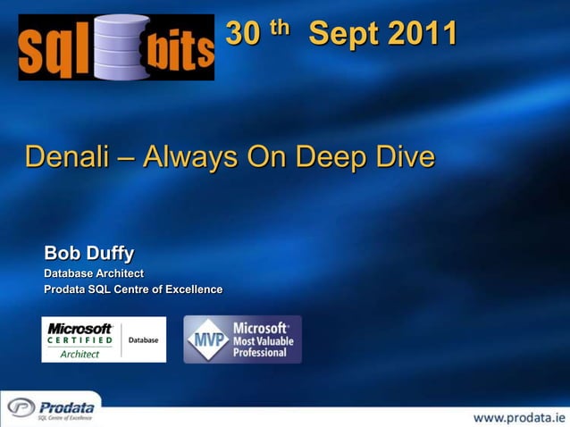 Sql Server 2012 Always On Deep Dive Bob Duffy Ppt