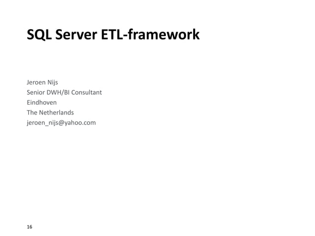 Sql Server Etl Framework Ppt