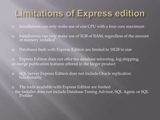 Developers' New features of Sql server express 2012 | PPT