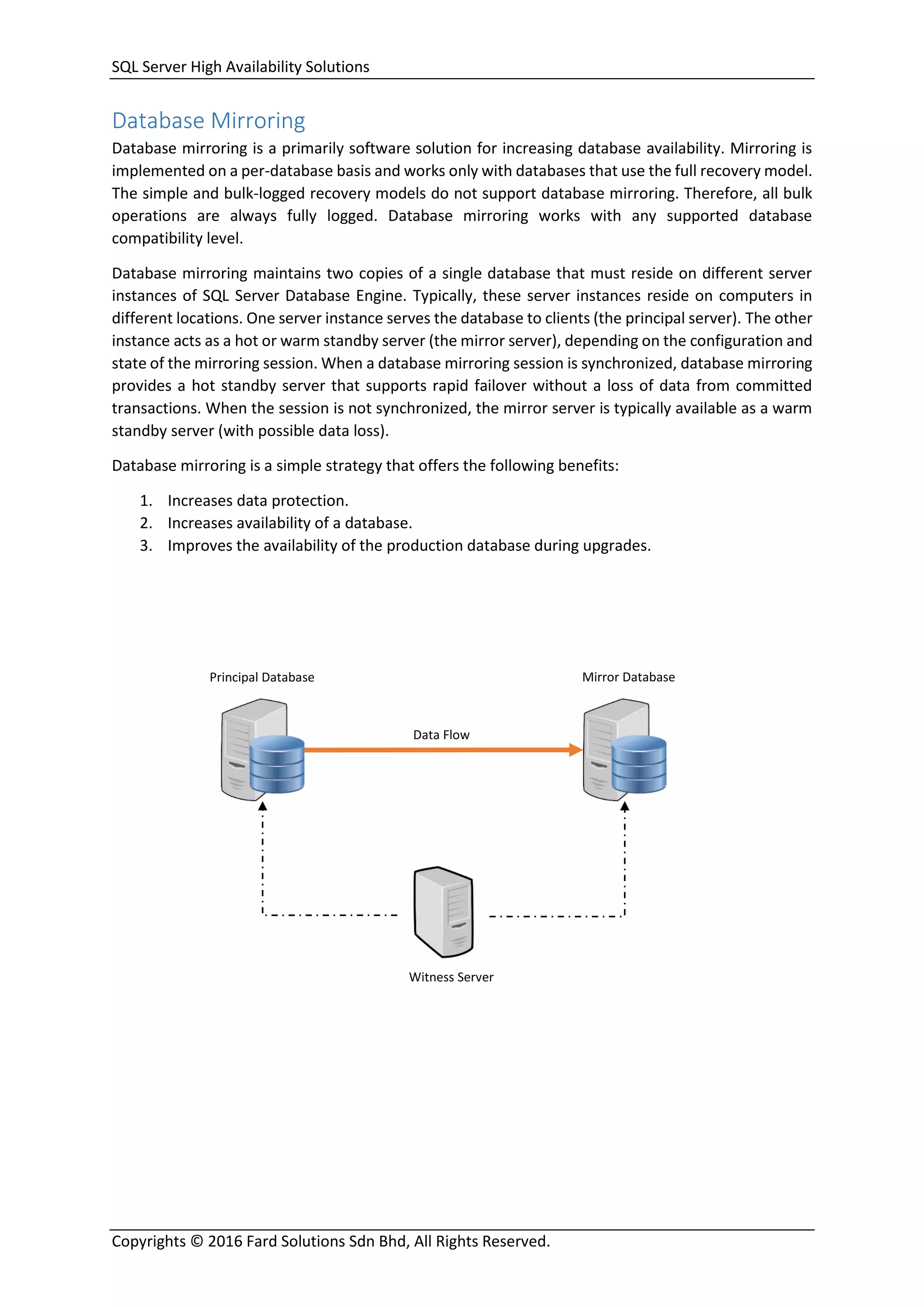 SQL Server High Availability Solutions (Pros & Cons) | PDF