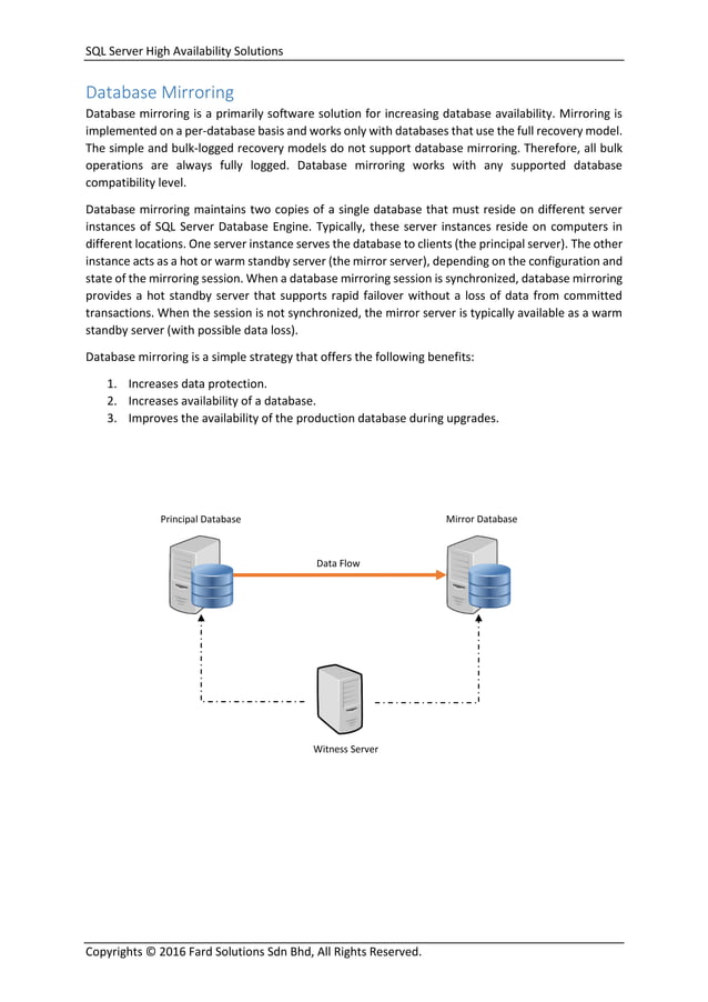 SQL Server High Availability Solutions (Pros & Cons) | PDF