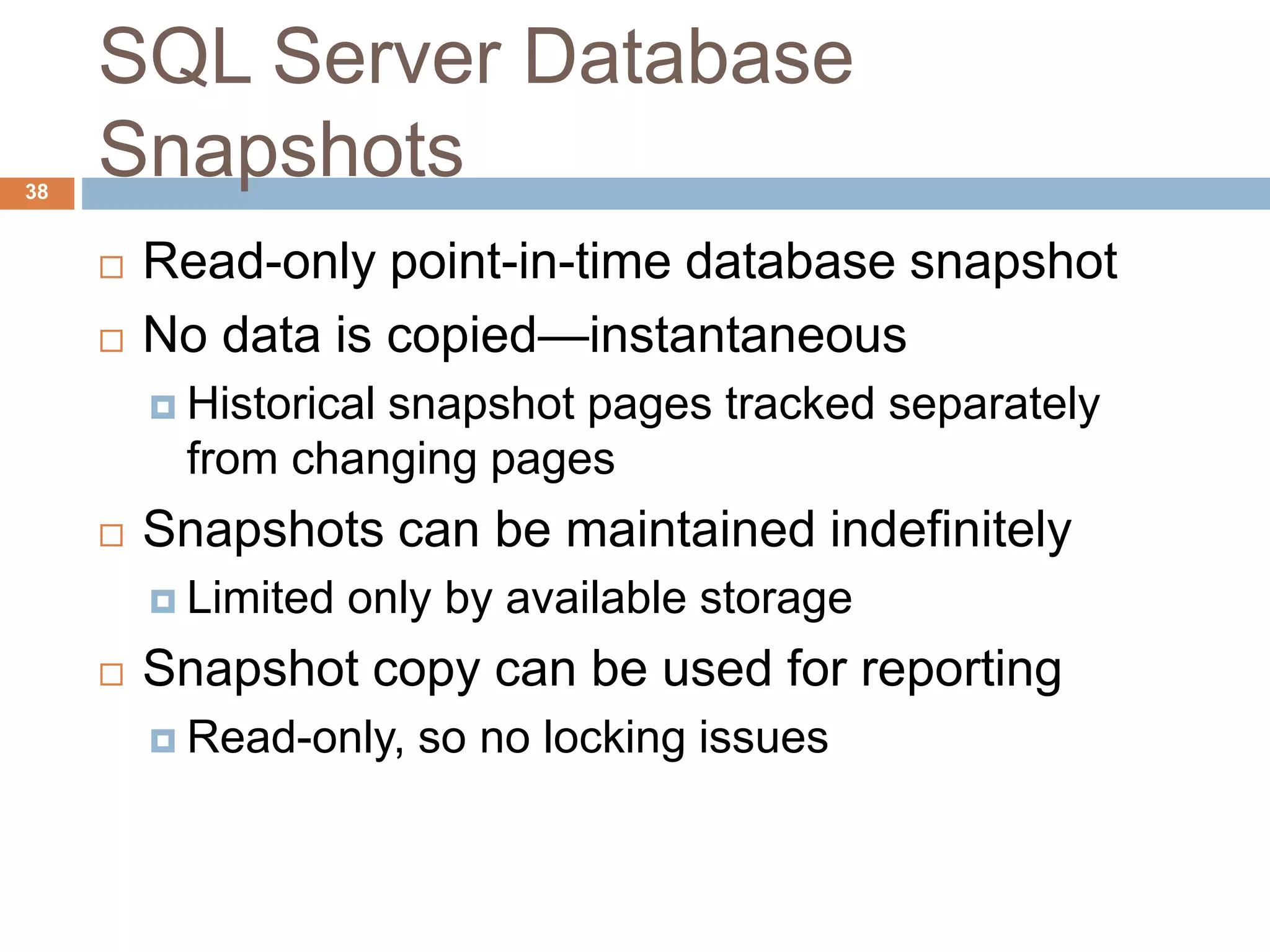 SQL Server High Availability and Disaster Recovery | PPTX | Databases | Computer Software and ...