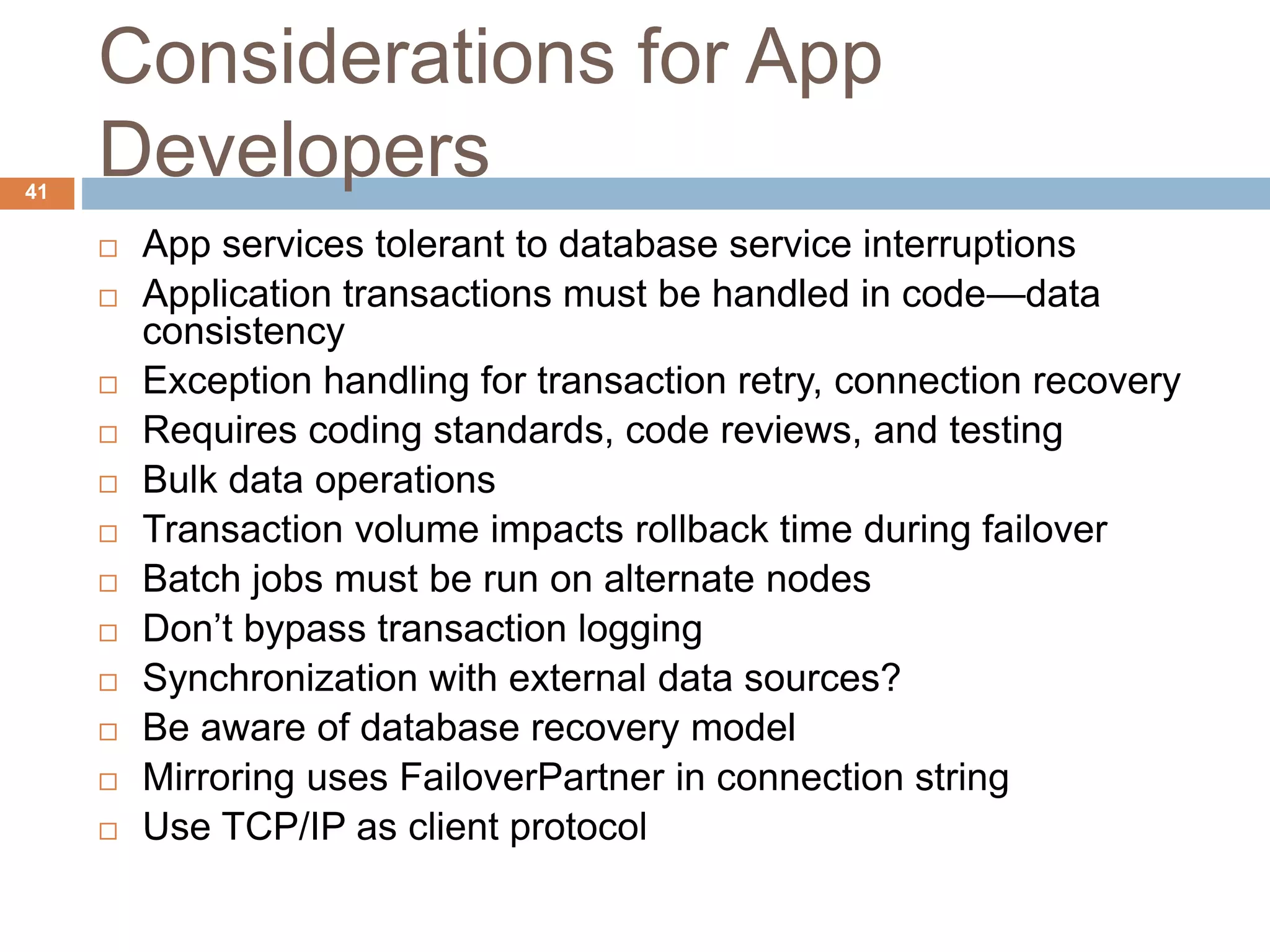 Sql Server High Availability And Disaster Recovery Ppt 