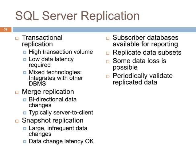 SQL Server High Availability and Disaster Recovery | PPTX | Databases | Computer Software and ...