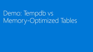 SQL Server In-Memory OLTP: What Every SQL Professional Should Know | PPTX