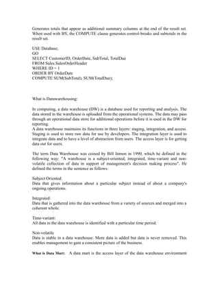 Sqlserver interview questions | DOC