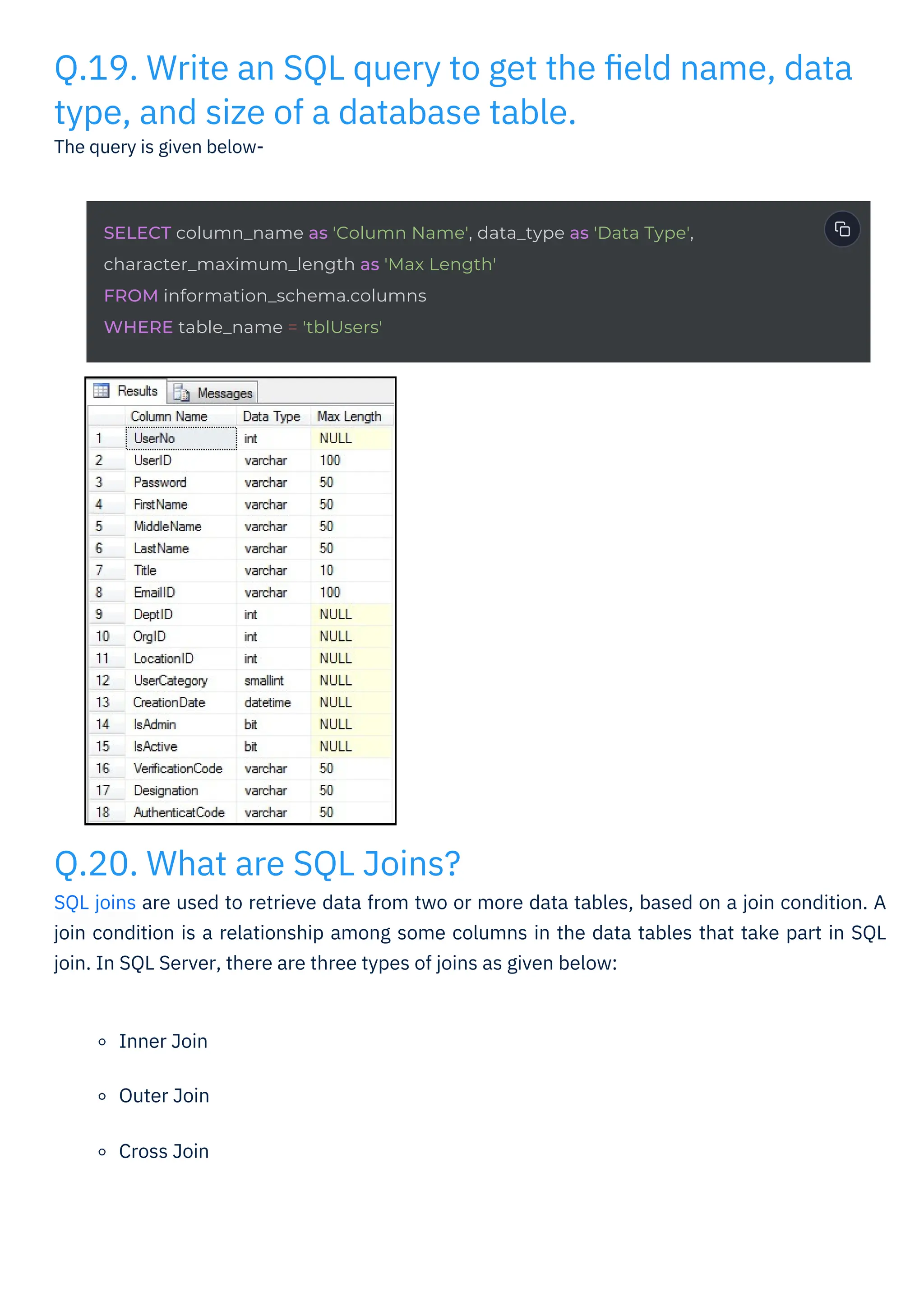 SQL Server Interview Questions PDF By ScholarHat | PDF