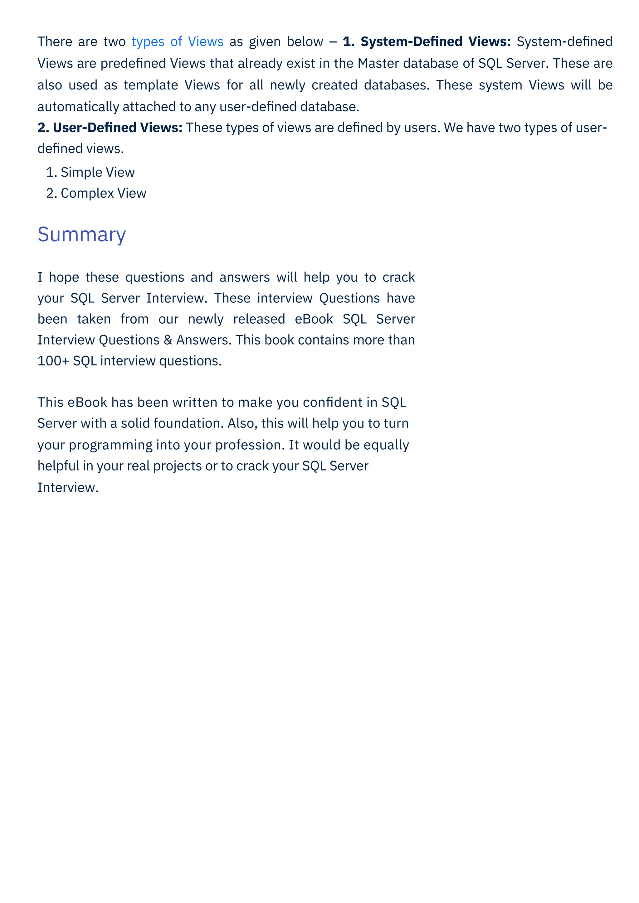 SQL Server Interview Questions PDF By ScholarHat | PDF
