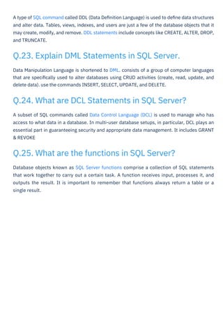 SQL Server Interview Questions PDF By ScholarHat | PDF