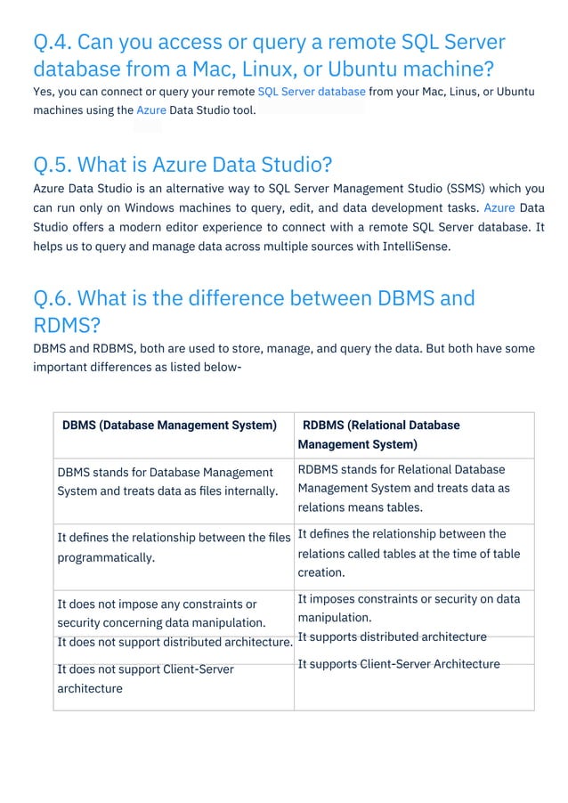 SQL Server Interview Questions PDF By ScholarHat | PDF