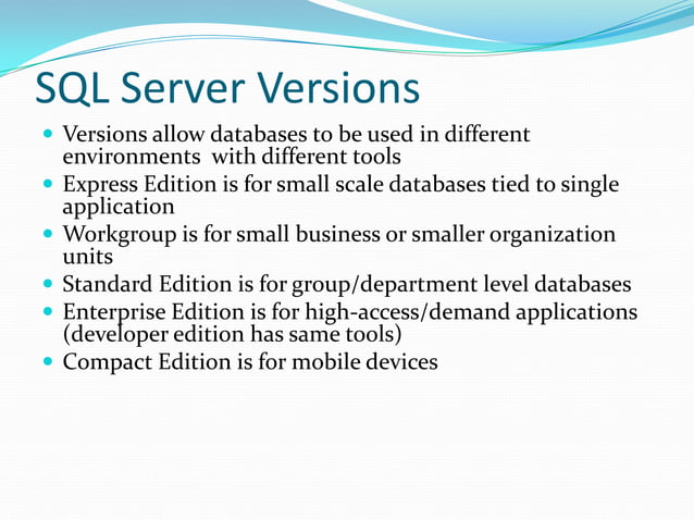 Sql Server Intro Pptx Databases Computer Software And Applications