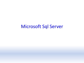 Sql server introduction | PPT