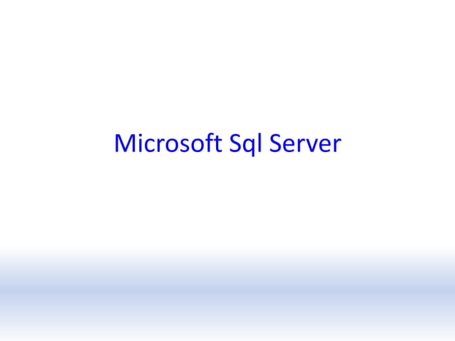 Sql server introduction | PPT