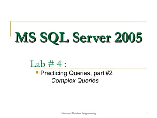 Sql server lab_4 | PPT | Free Download