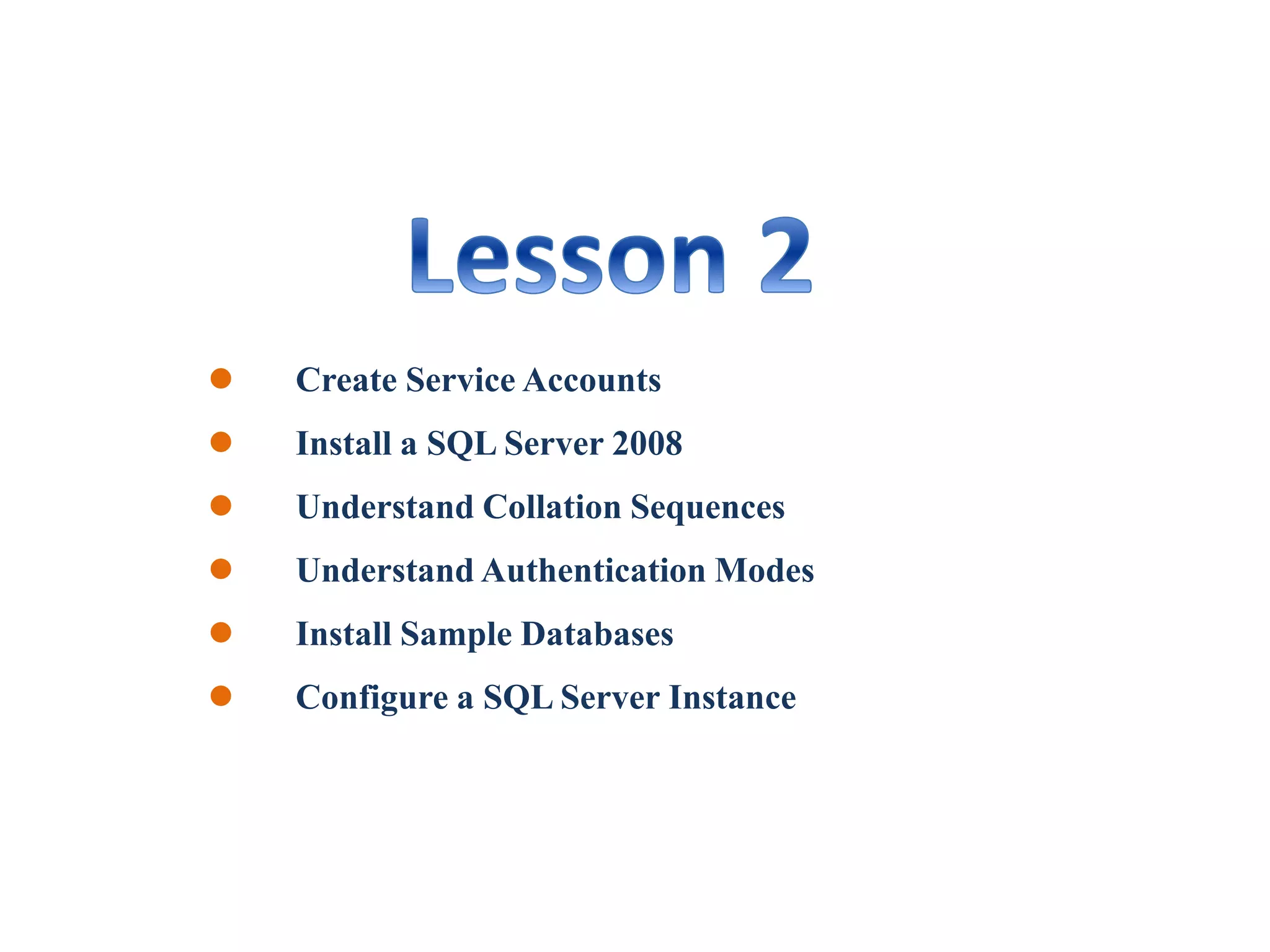 Sql server lesson2 | PPT