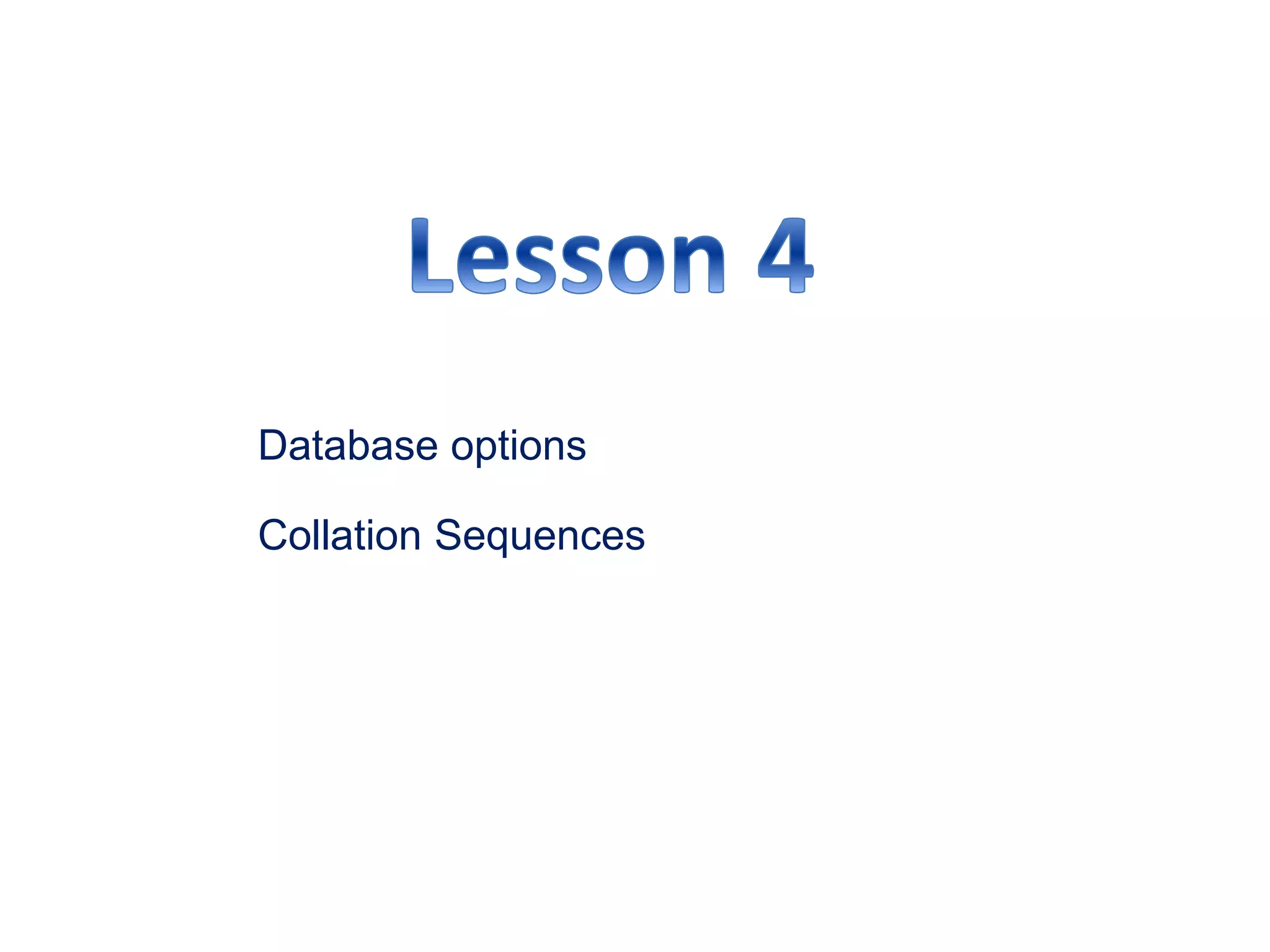 Sql server lesson4 | PPTX