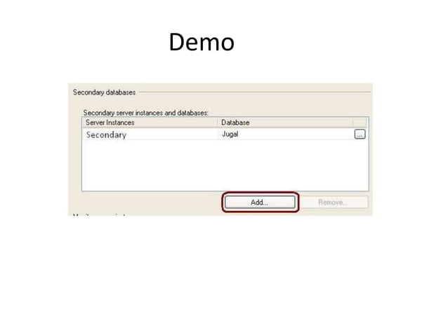 Sql server logshipping | PPTX | Databases | Computer Software and Applications