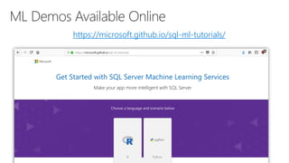SQL Server 2017 Machine Learning Services | PDF