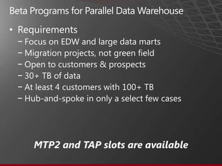 Microsoft SQL Server - Parallel Data Warehouse Presentation | PPTX