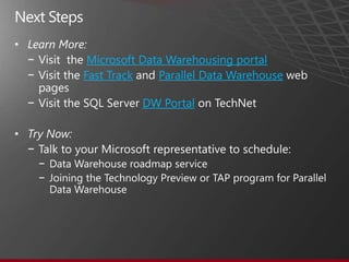 Microsoft SQL Server - Parallel Data Warehouse Presentation | PPT