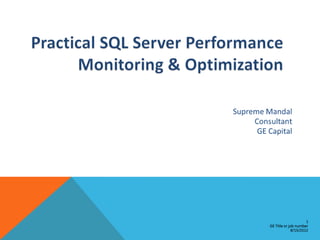 SQL Server Performance Tuning Baseline | PPT
