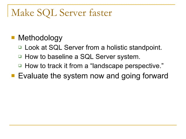 Sql Server Performance Tuning | PPT