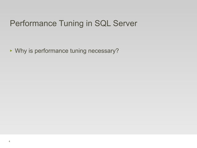 Sql server performance tuning | PPT