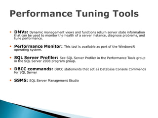 Sql server performance tuning | PPTX