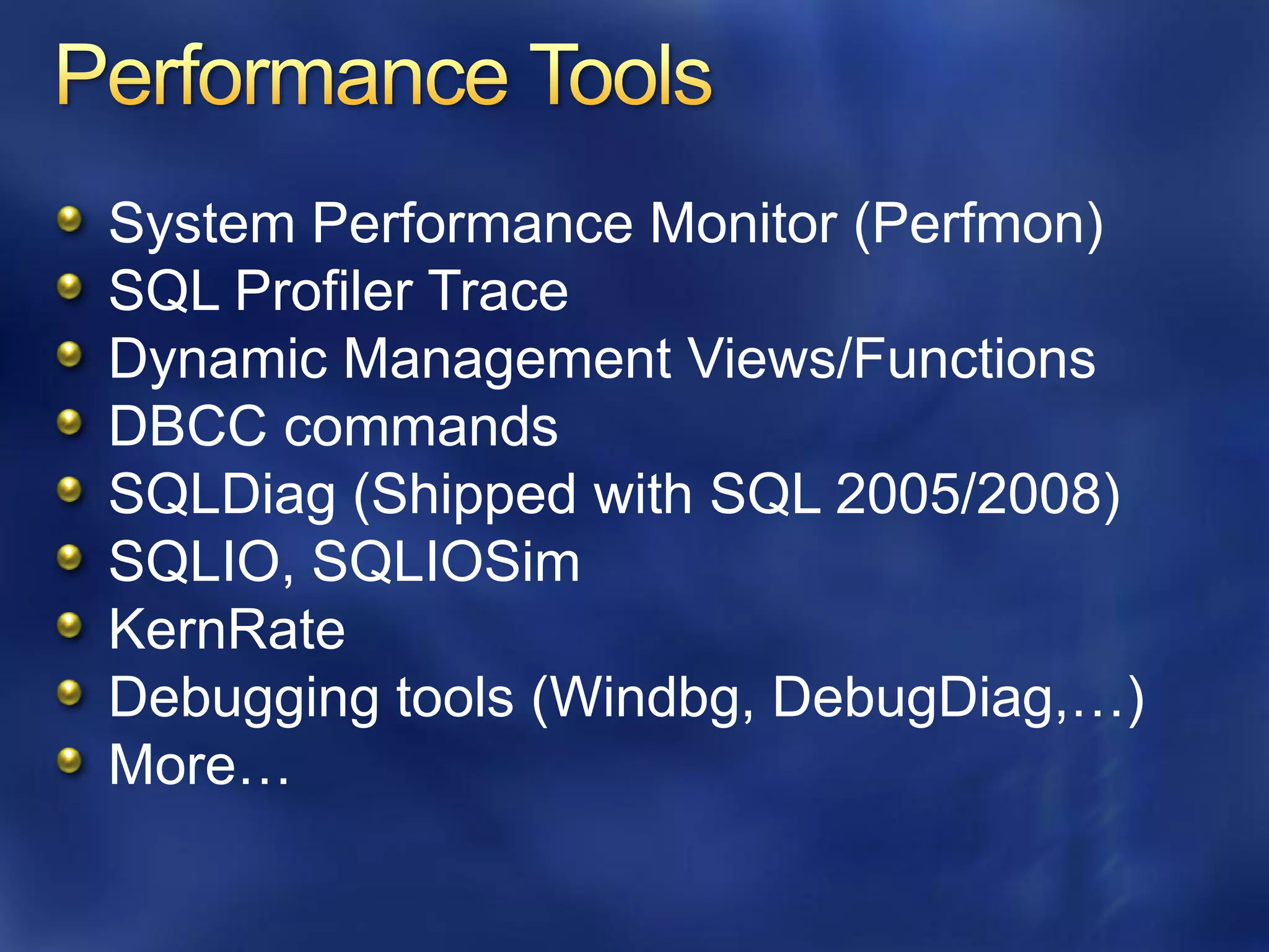 SQL Server Performance Analysis | PPT