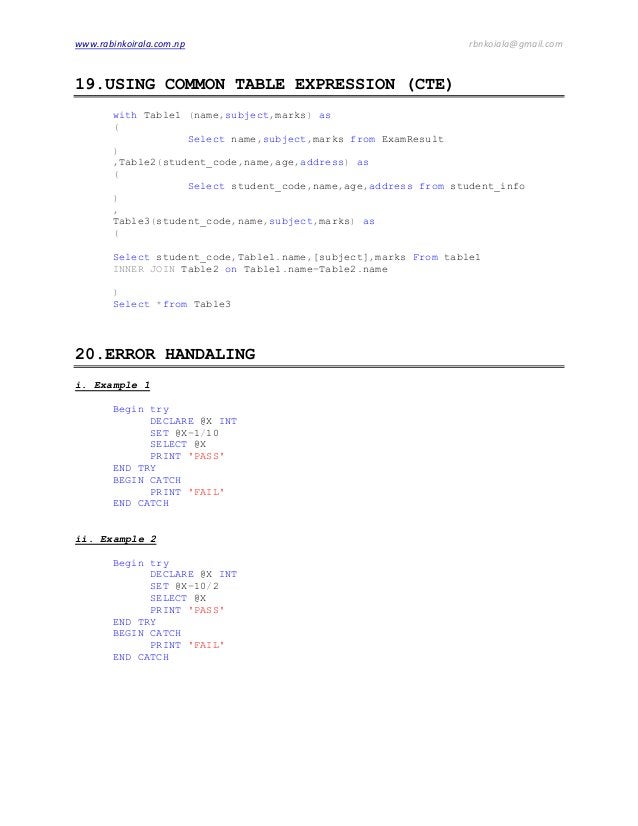 Sql server query collection | PDF