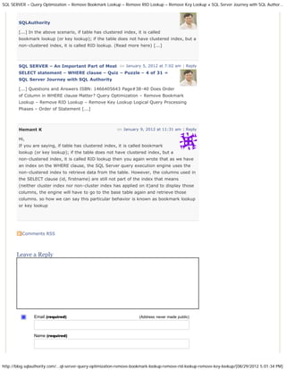 Sql server – query optimization – remove bookmark lookup – remove rid ...