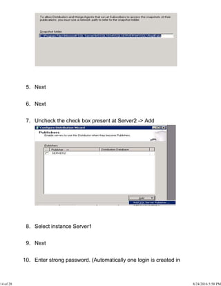 Sql server replication step by step | PDF