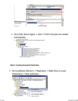 Sql server replication step by step | PDF