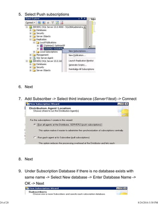 Sql server replication step by step | PDF