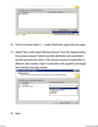 Sql server replication step by step | PDF