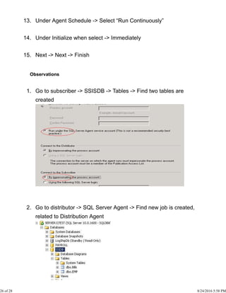 Sql server replication step by step | PDF