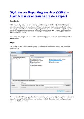 Sql server reporting services (SSRS) | PDF