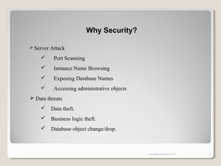 SQL Server Security | PPT | Databases | Computer Software and Applications