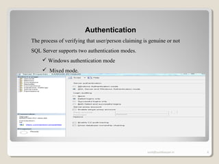 SQL Server Security | PPT | Databases | Computer Software and Applications