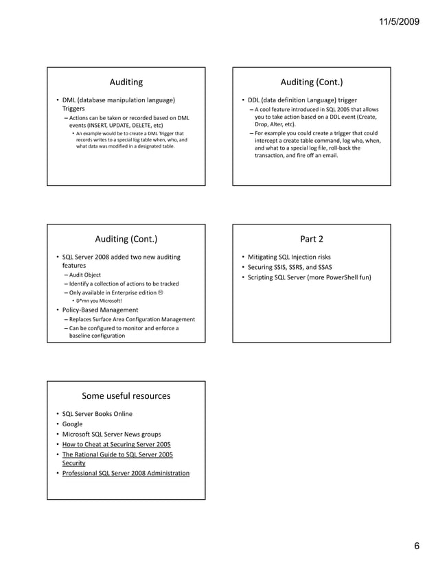 Sql Server Security Best Practices | PDF