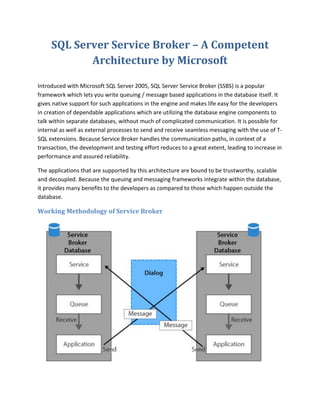 SQL Server Service Broker – A Competent Architecture by Microsoft | PDF