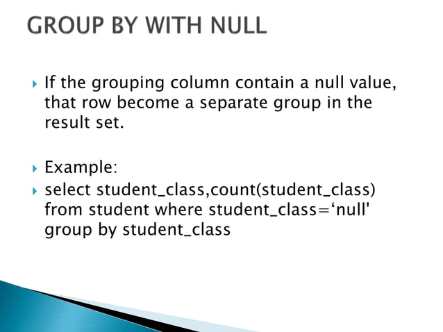 Sql server ___________session_10(group by clause) | PPTX | Databases ...