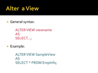 Sql server ___________session_16(views) | PPT
