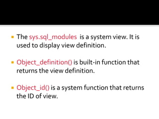 Sql server ___________session_16(views) | PPT