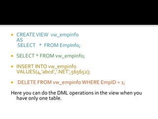 Sql server ___________session_16(views) | PPT
